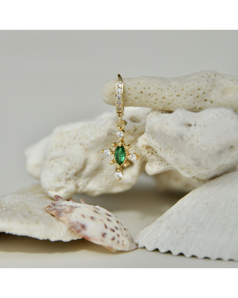 Coffret Anna avec strass vert émeraude